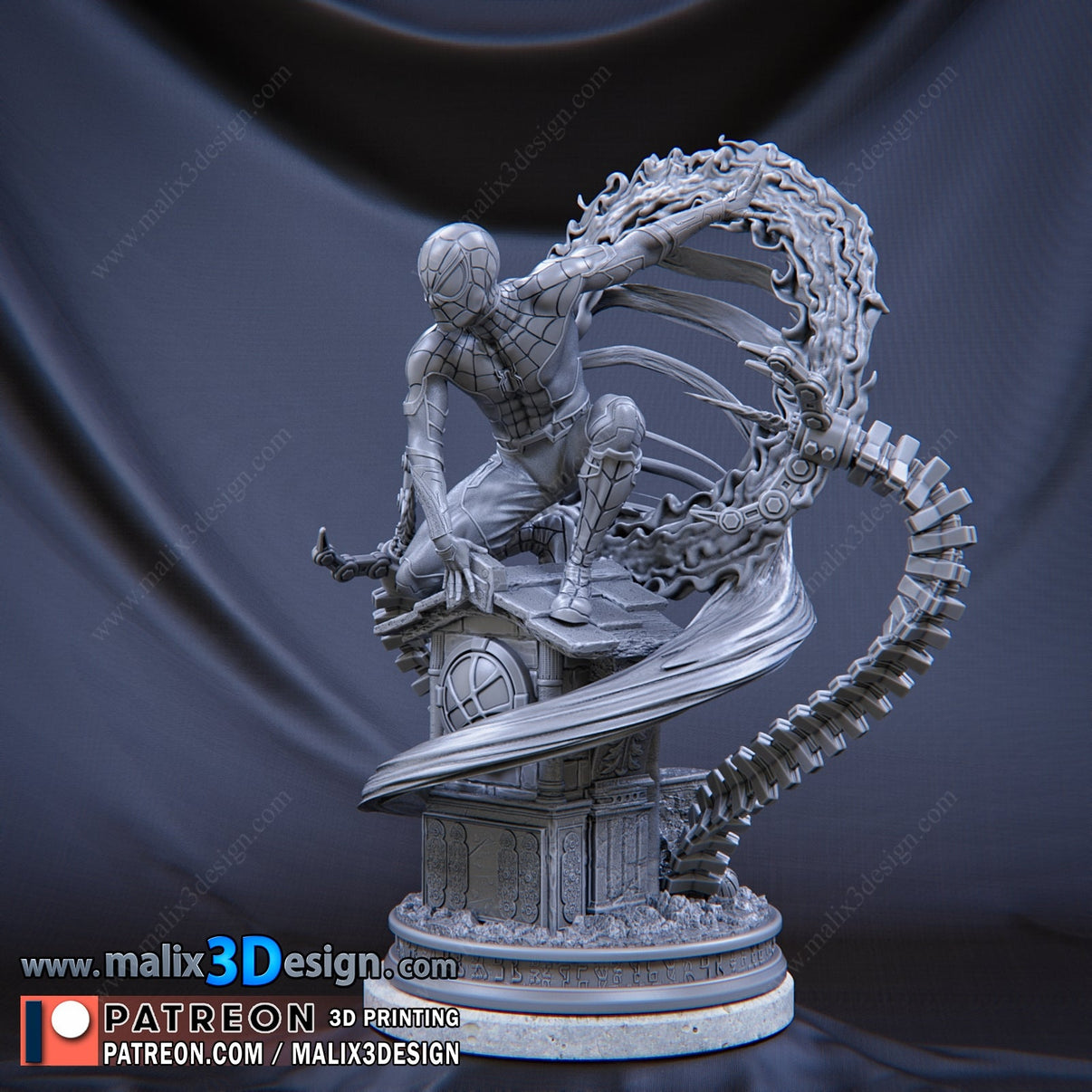 Spider-Man (No Way Home) - 3D Printed Statue & Miniature - Sanix3D ...